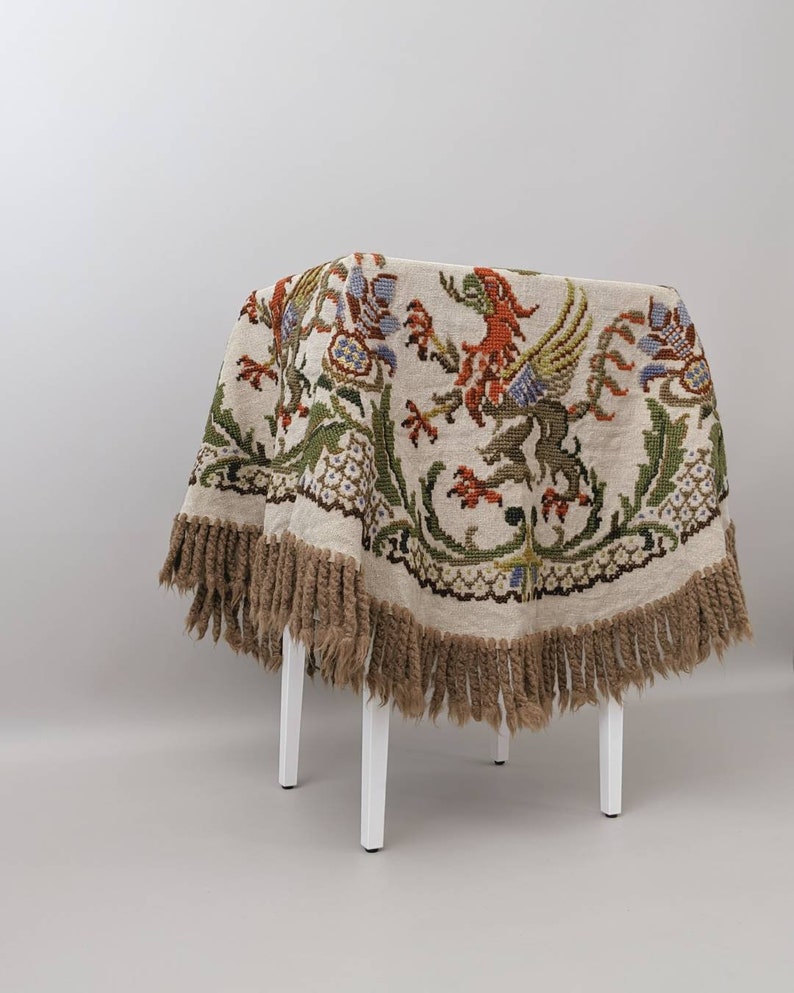 Griffons Medieval Dragons Antique Tablecloth Oval Tablecloth - Etsy