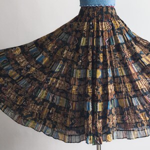 Vintage broomstick skirt 1990s phool 16 narrow-tier patchwork maxi in ...