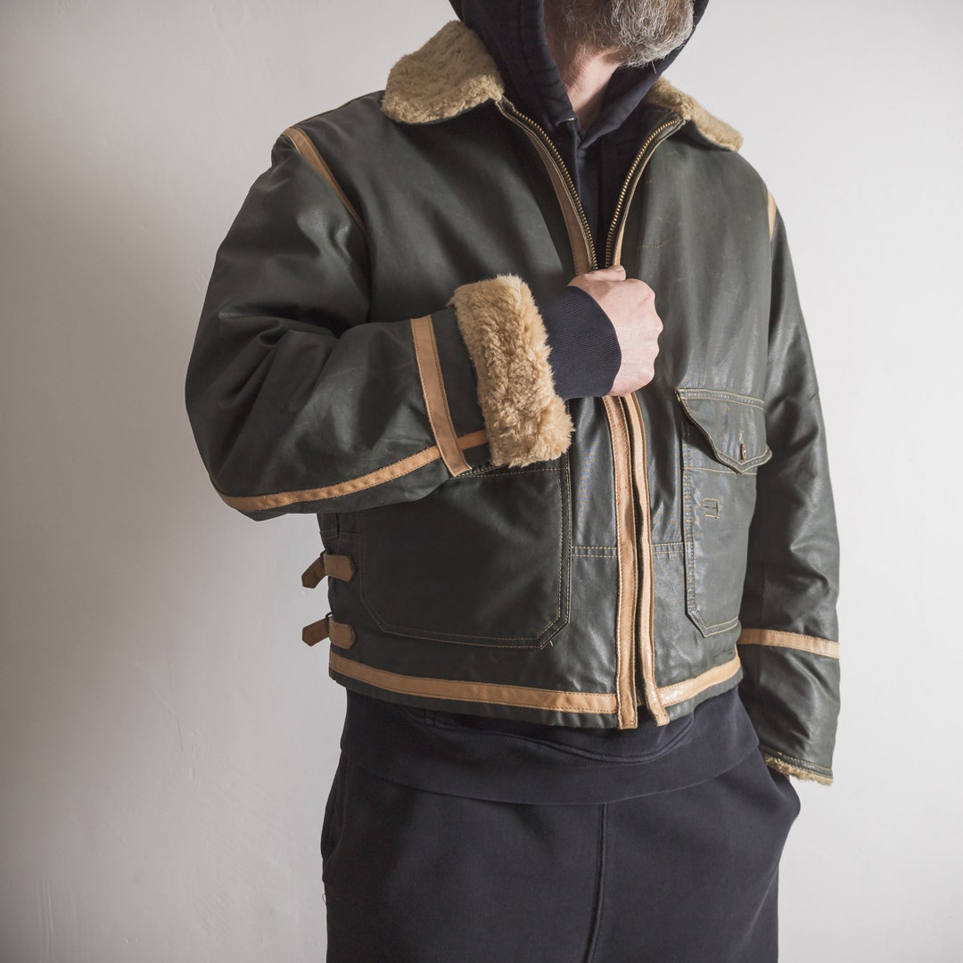 Aviator Jacket Waxed Canvas Cotton Retro Diesel Dmb 1955 Universal ...