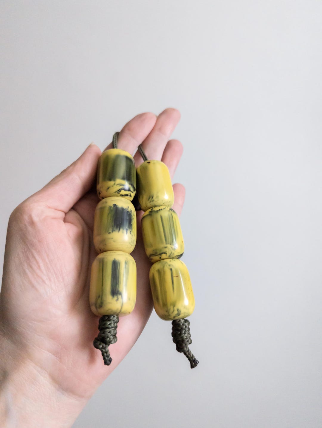 82g Antique Marbled Bakelite 6 Beads Greek Begleri Fidget Beads Worry ...