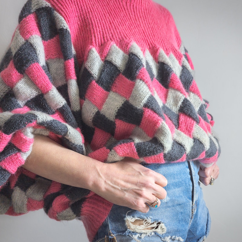 Checkerboard Sweater - Etsy