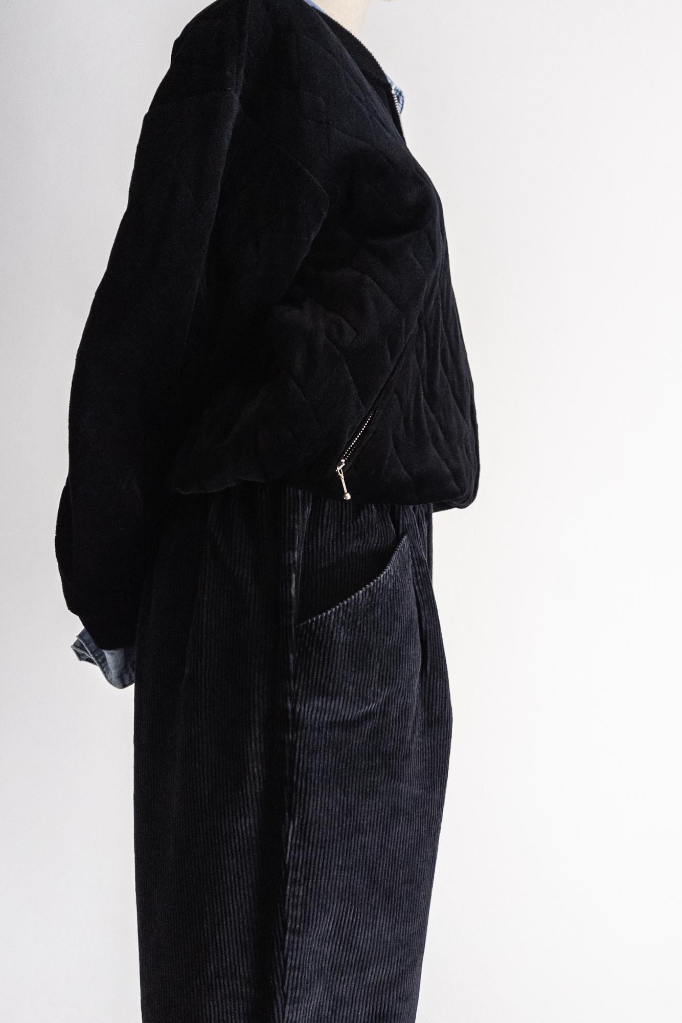 Vintage 1980s corduroy paperbag pants – charcoal black – women’s s/m ...