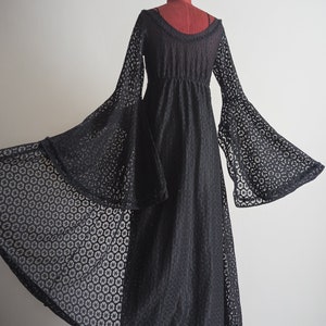 Whimsigoth Dress Set Black Sheer Floral Mesh Slip Camisole Dress and ...