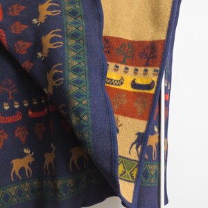 Vintage Pendleton Camp Blanket Wool/cotton Camel/midnight Moose/trees ...