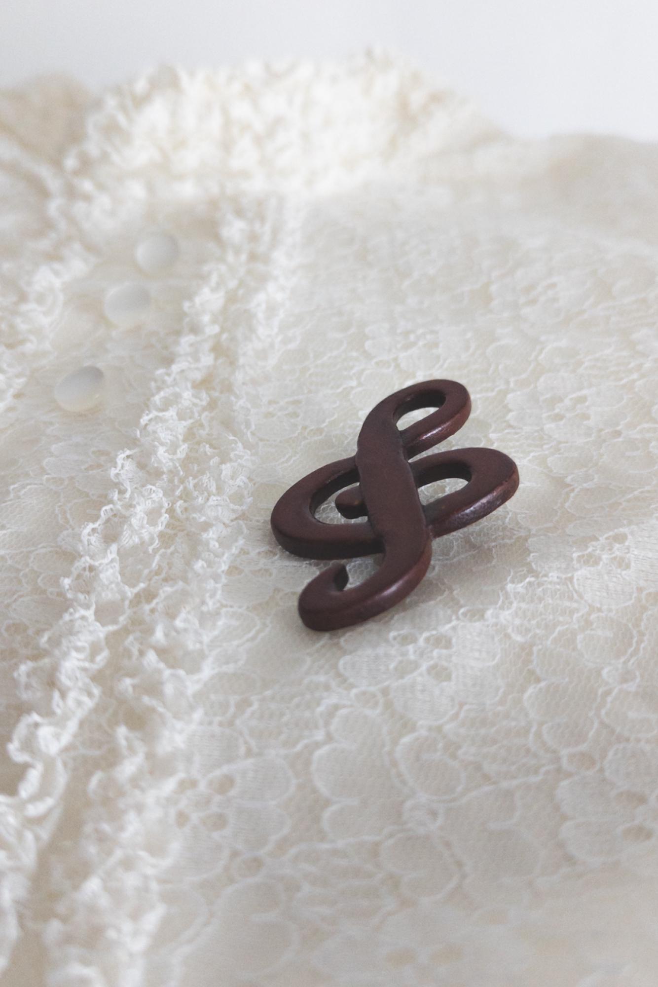 1960s Wood Treble Clef Brooch – Vintage Brown Music Pin – Mid Century ...