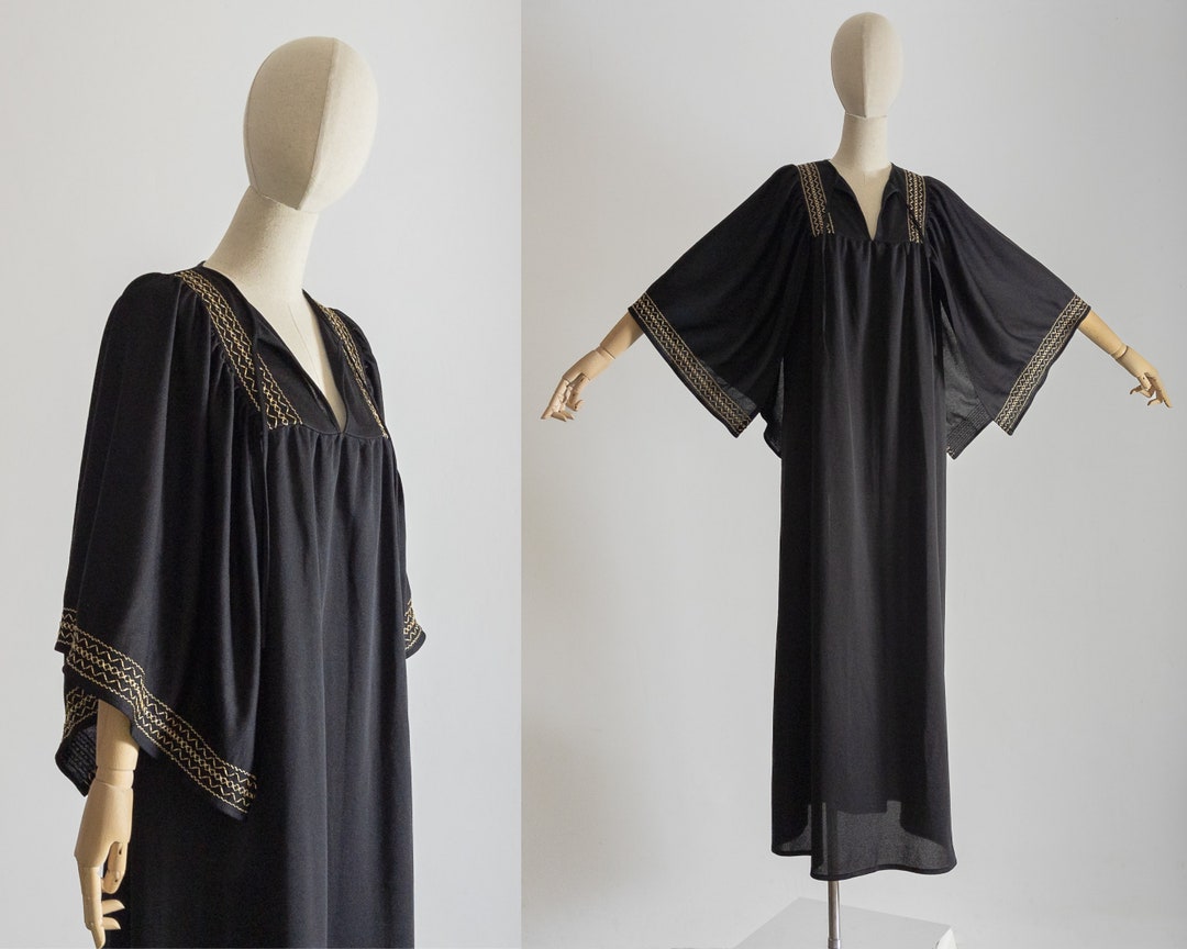 1970sst Michael Cape Sleeves Lounging Gown Vintage 70s - Etsy