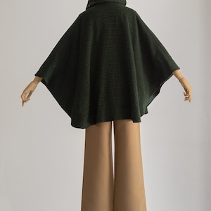 1960s Loden Plankl Cape With Hood Earthy Green Shepherd Check ...