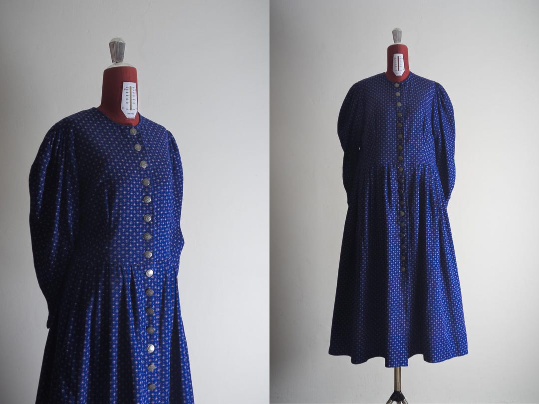 Fall Winter Dark Long Dirndl Dress Ditsy Floral Dirndl Plus Size ...