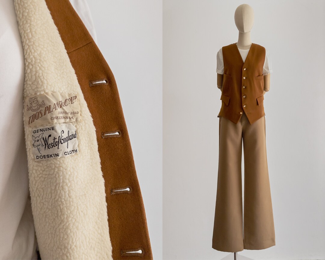 1950s Genuine Doeskin Cloth Sherpa Vest - Etsy