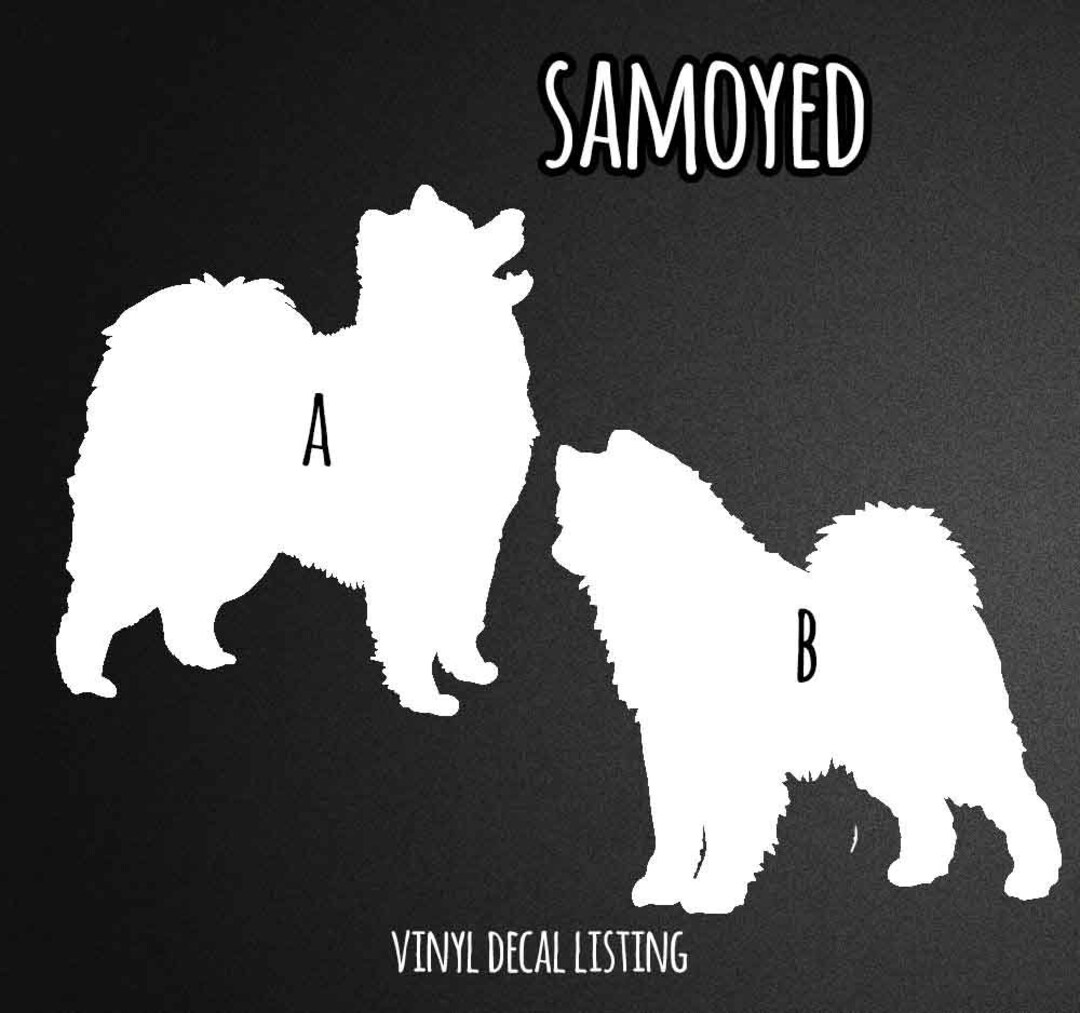 Samoyed //dog Breed Silhouette Vinyl Decal Sticker - Etsy