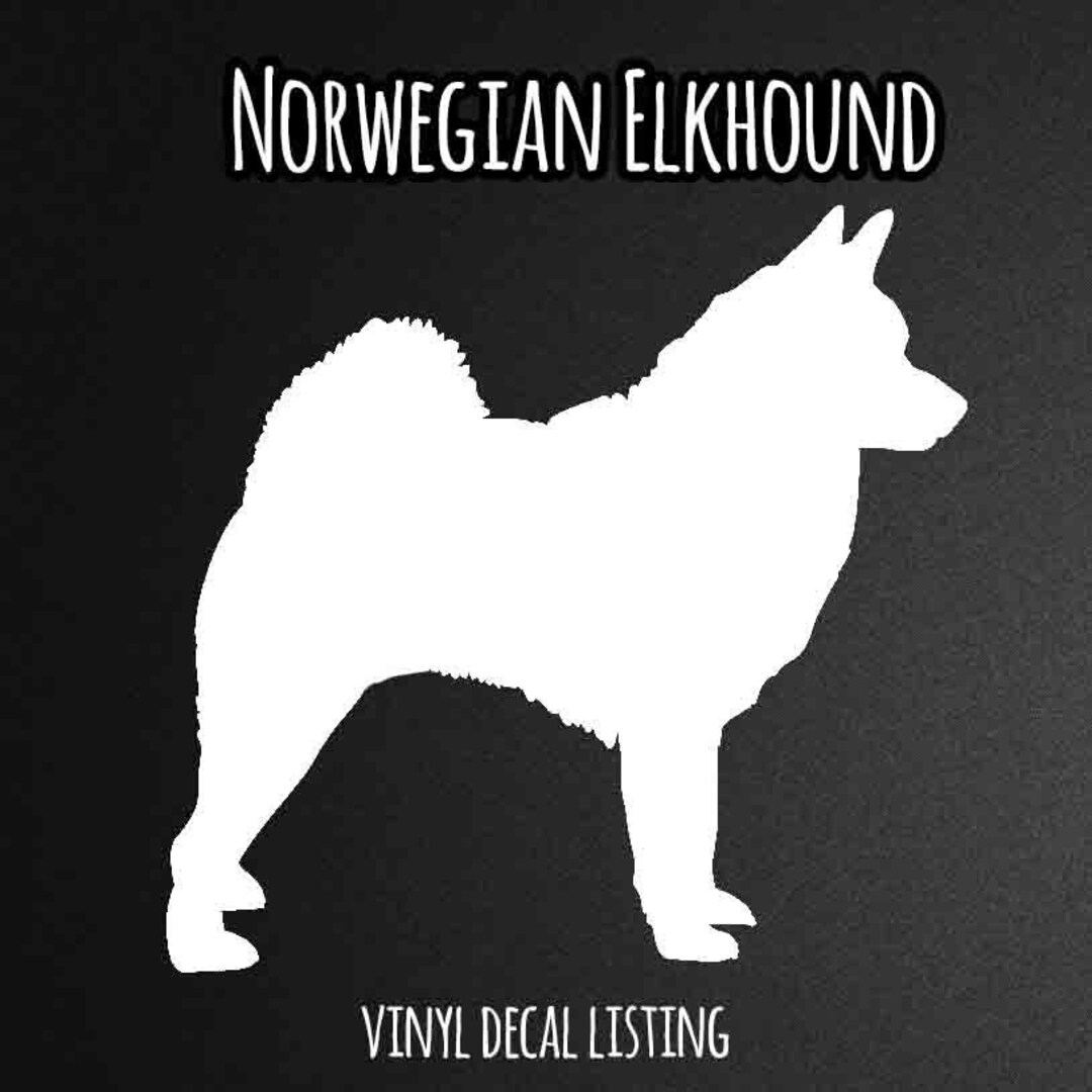 Norwegian Elkhound // Dog Breed Silhouette Vinyl Decal Sticker - Etsy