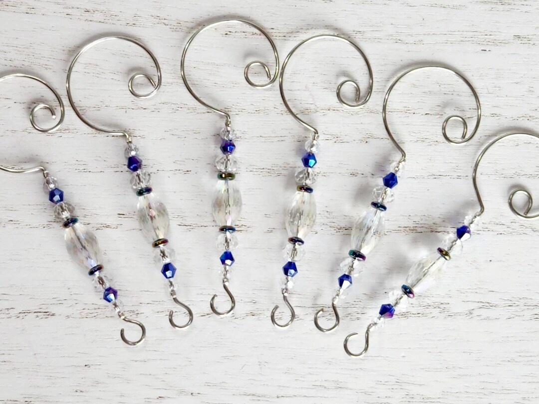 Christmas Ornament Hangers - Iridescent Ornament Hooks - Set of 6 ...