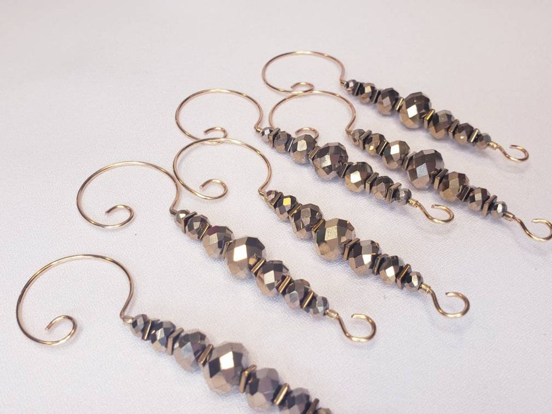 Ornament Hangers - Gold Ornament Hooks - Set of 6 Christmas Ornament ...