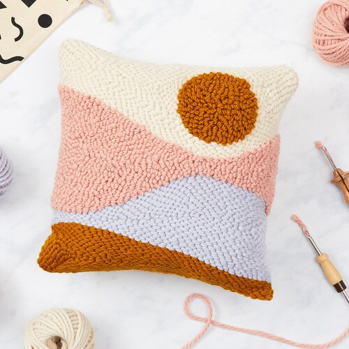 British Wool Sunset Punch Needle Cushion Kit - Etsy