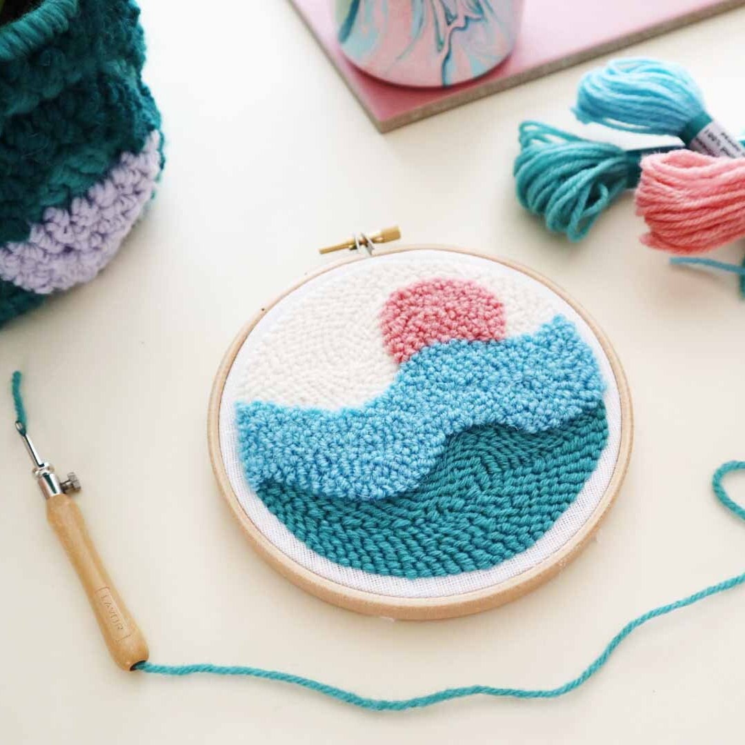 Waves Punch Needle Embroidery Kit - Etsy
