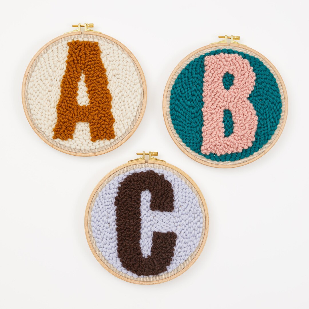 Beginner Alphabet Punch Needle Kit, 100% British Wool - Etsy