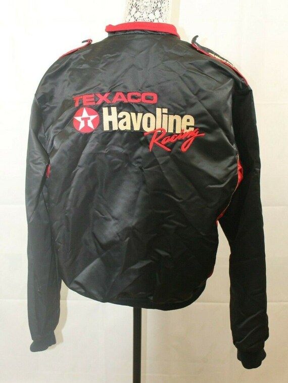Vintage Mens Texaco Havoline Racing Satin Jacket Blac… - Gem