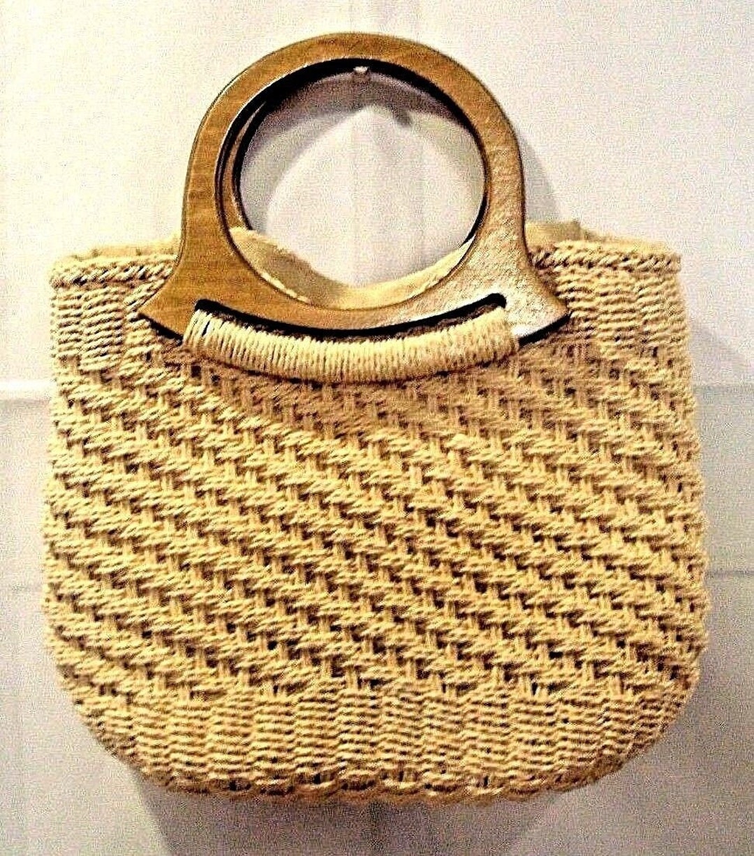 Cappelli Straworld Womens Raffia Straw Handbag Purse Lined - Etsy