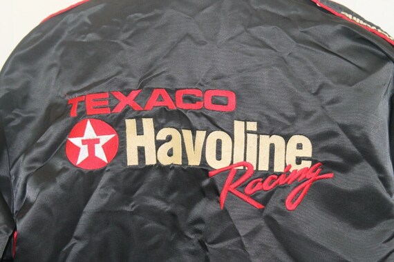 Vintage Mens Texaco Havoline Racing Satin Jacket Blac… - Gem