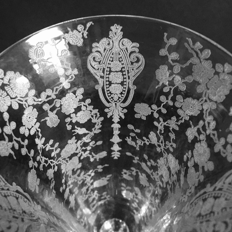 Cambridge Glass Rose Point Vase Crystal Etched Rose Point | Etsy