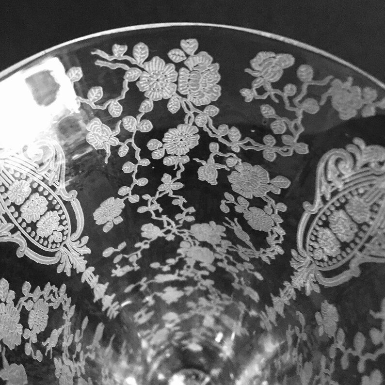 Cambridge Glass Rose Point Vase Crystal Etched Rose Point | Etsy