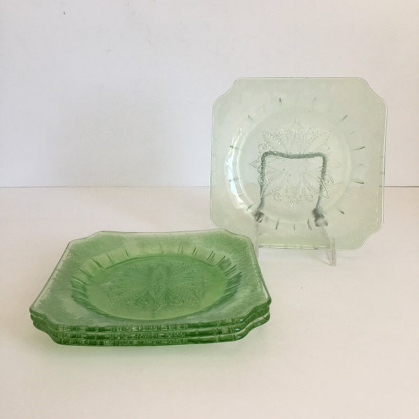 Antique Green Glass Plates - Etsy