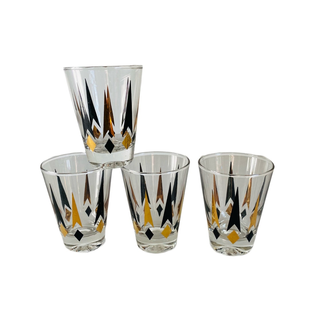 Set of 4 Federal Atomic Double Shot Glasses , MCM Harlequin Atomic Shot ...