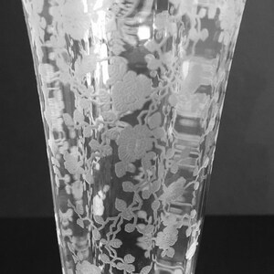 Cambridge Glass Rose Point Vase Crystal Etched Rose Point | Etsy