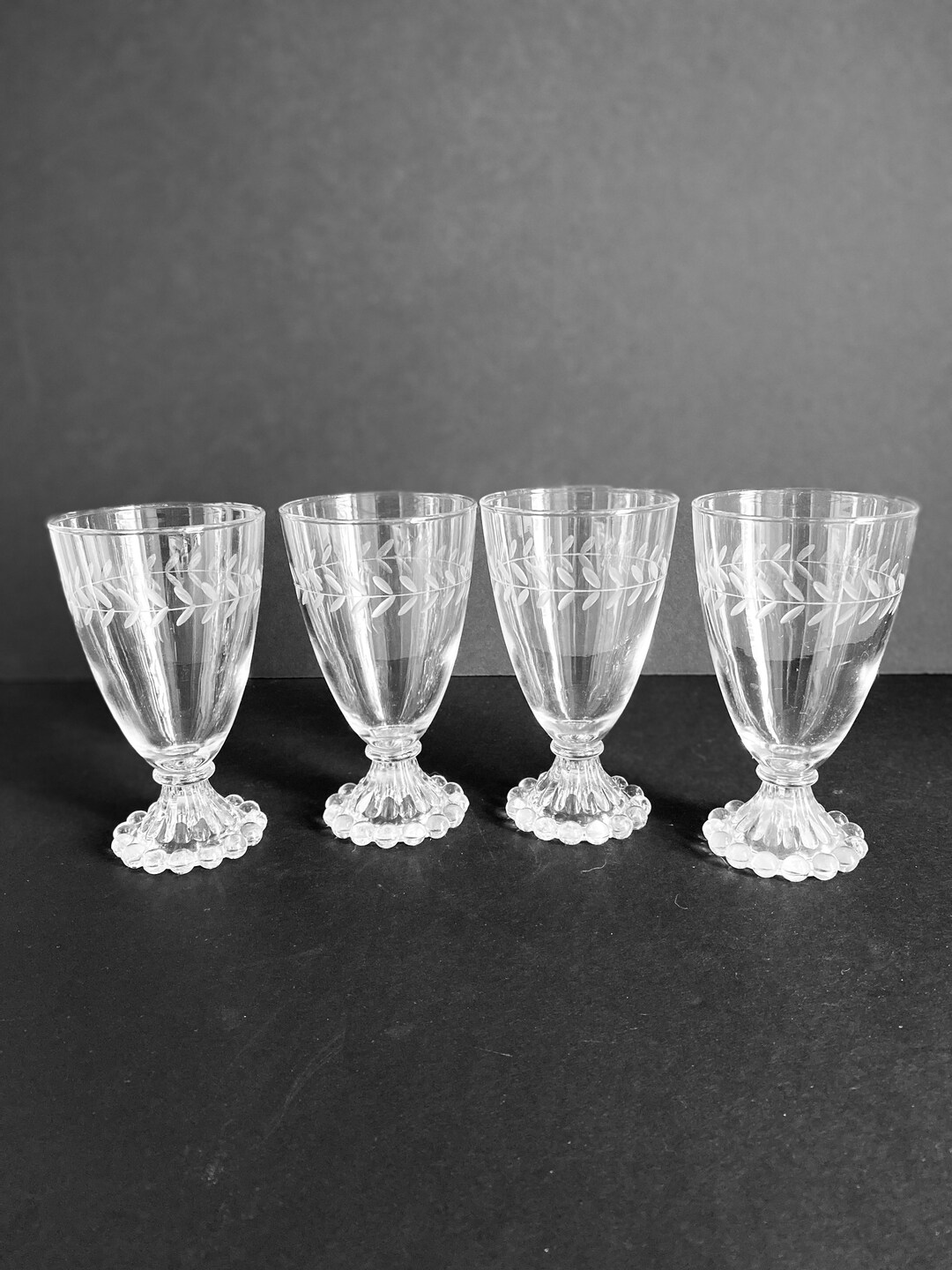 Vintage Anchor Hocking Laurel Band Boopie Wine Glasses - Set of 4 - Etsy