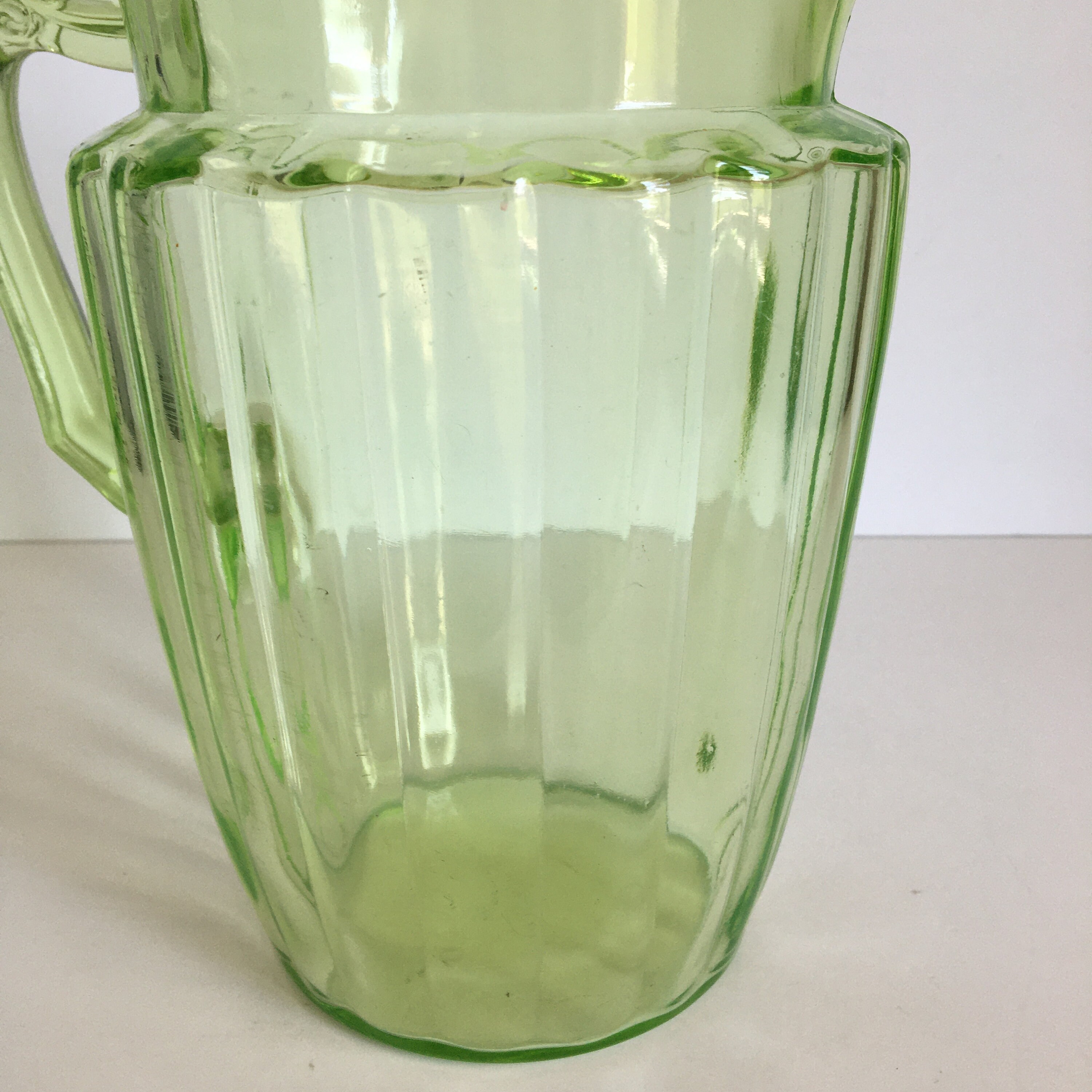 Anchor Hocking Green Pillar Optic Pitcher Green Depression | Etsy
