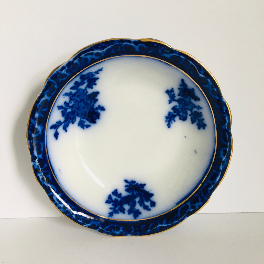 Antique Stanley Pottery Flow Blue Bowls , Tourraine England Flow Blue ...