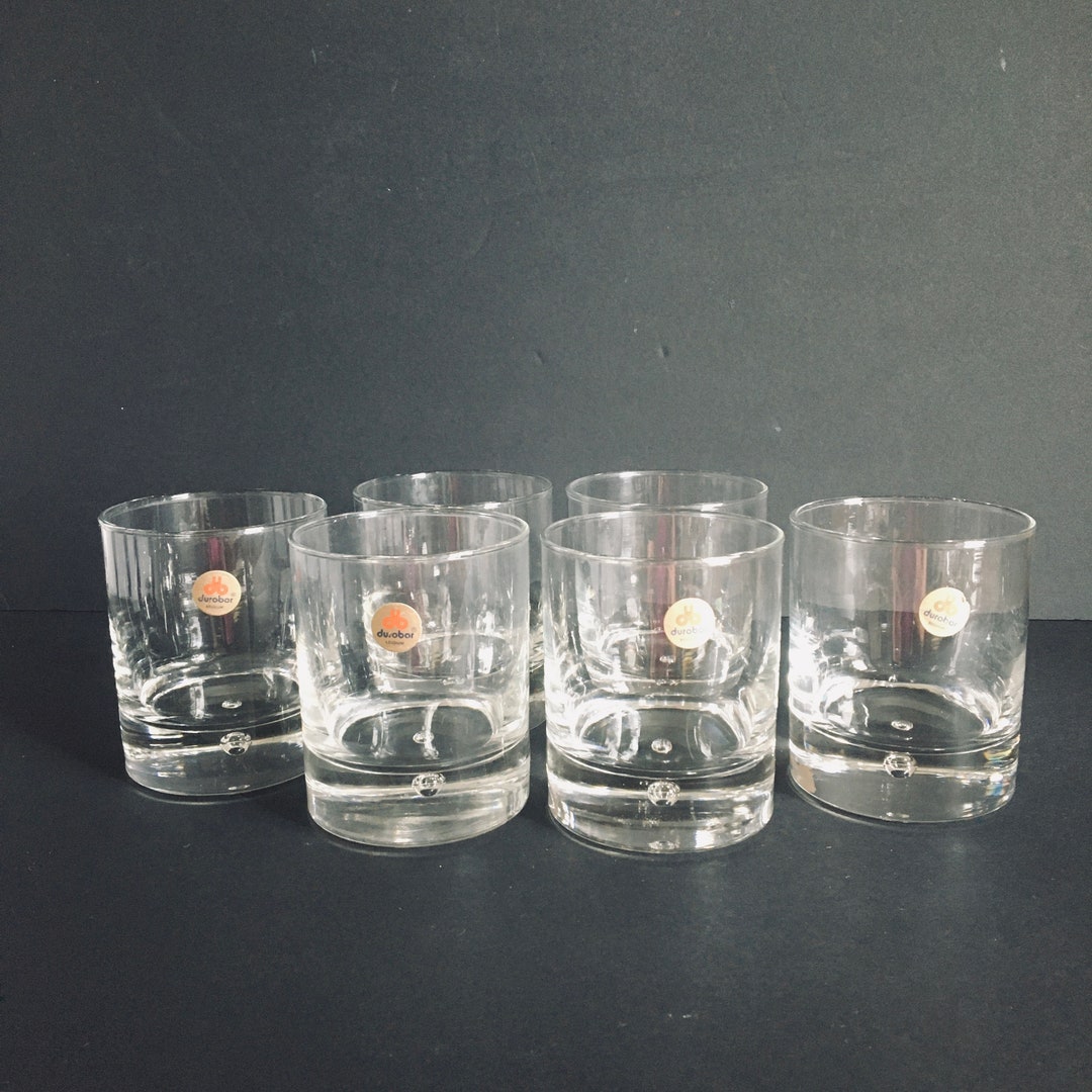 Set of Six Viking Glass Durobor Double Old Fashions Drinking Glasses ...