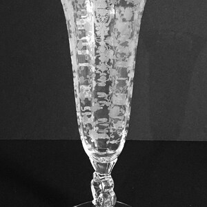 Cambridge Glass Rose Point Vase Crystal Etched Rose Point | Etsy