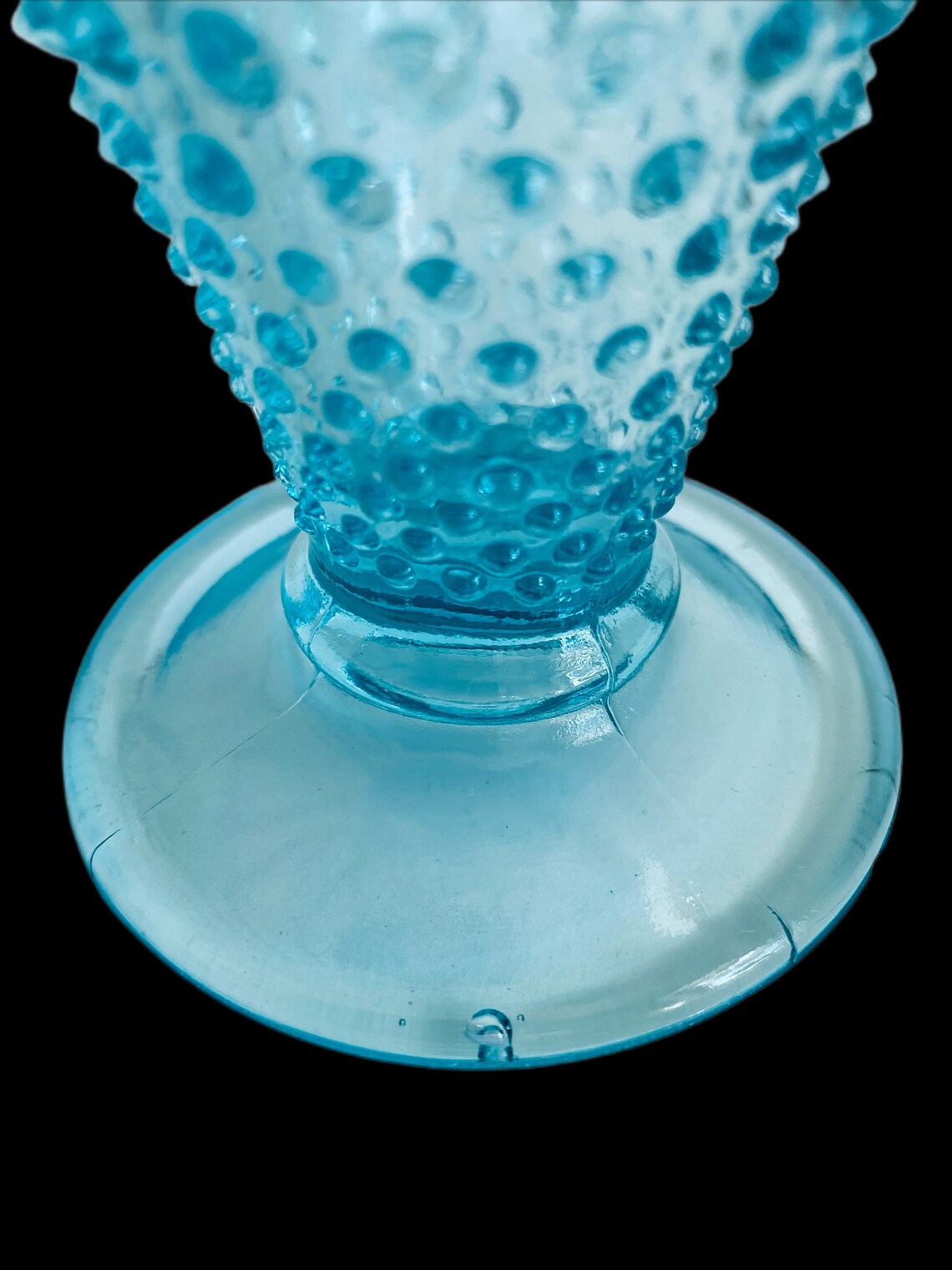 Fenton Double Crimped Honail Vase/ Fenton Blue Hob Opalescent - Etsy