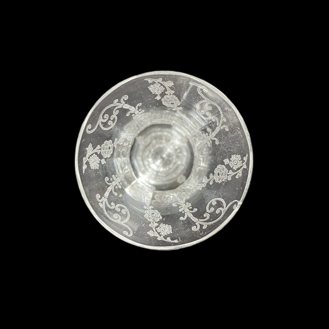 Cambridge Crystal Cordials: Set of 6 Elaine #3500, Etched Floral ...