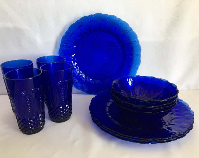 Cobalt 12 Piece Dinner Set Made in France , Luminarc Cristal D' Arques ...