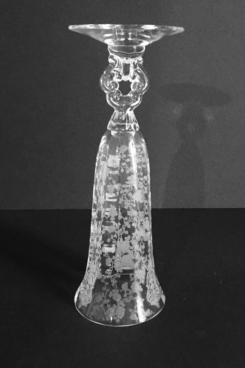 Cambridge Glass Rose Point Vase Crystal Etched Rose Point | Etsy