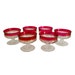 Set of 6 Indiana Glass Ruby Flash Sherbets , Kings Crown Thumbprint ...