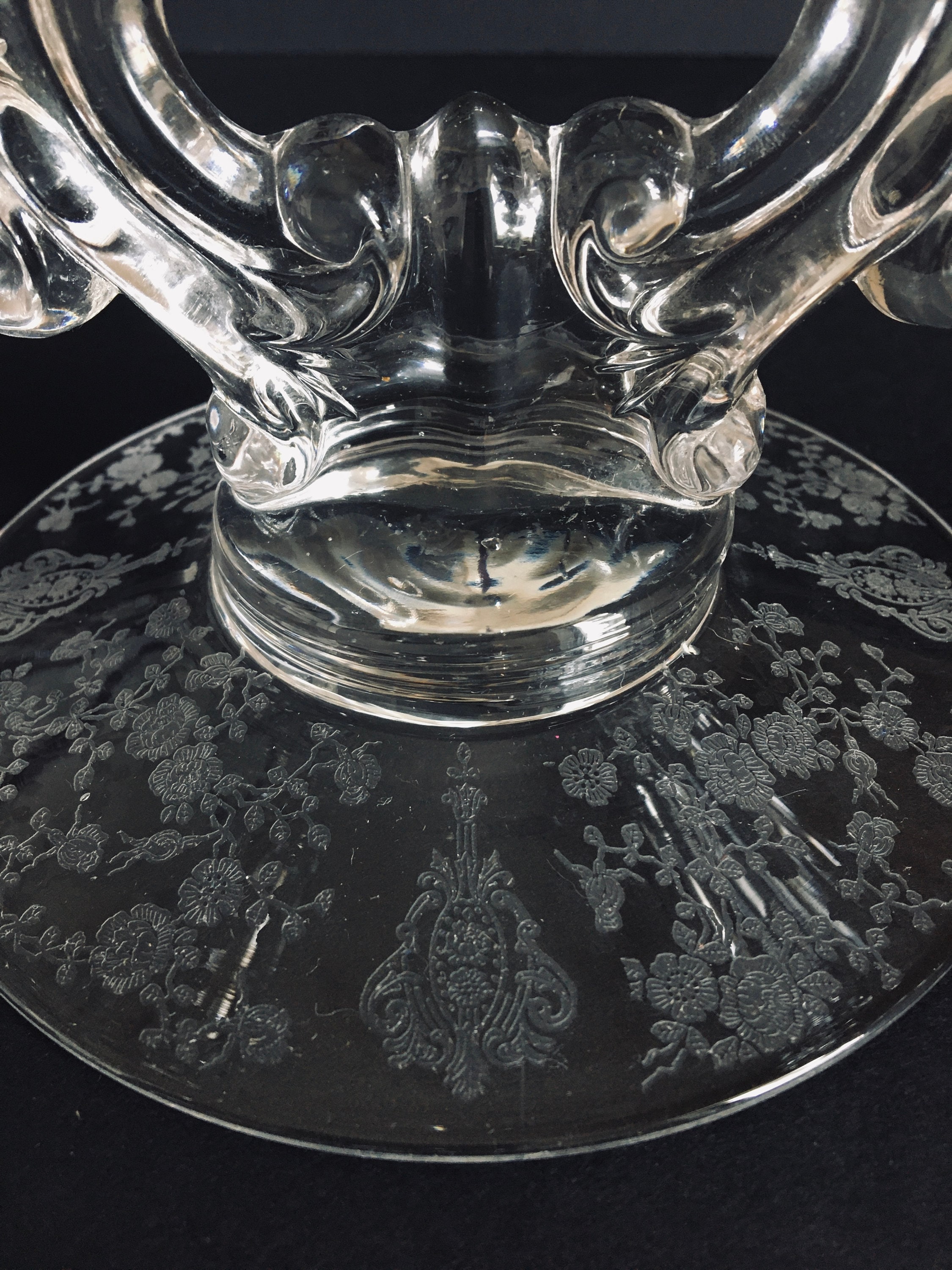 One Pair of Cambridge Crystal Rose Point Candlestick Holders - Etsy