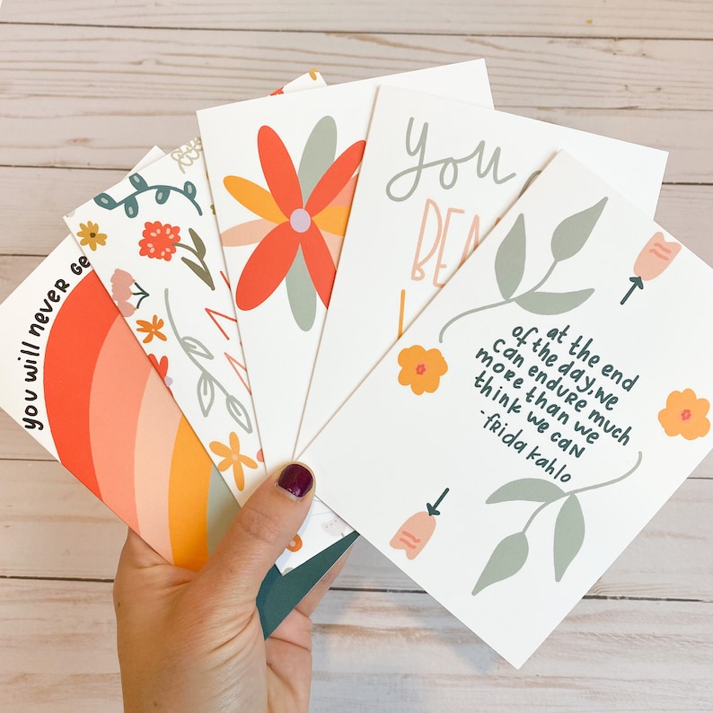Inspirational Greeting Card Set | Encouraging Quotes Postcards | Set of ...