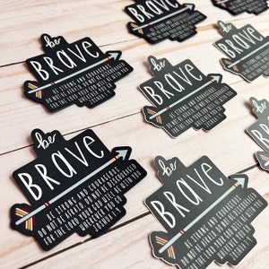 Christian Stickers | Faith Decals | Religious Art | Be Brave - Etsy