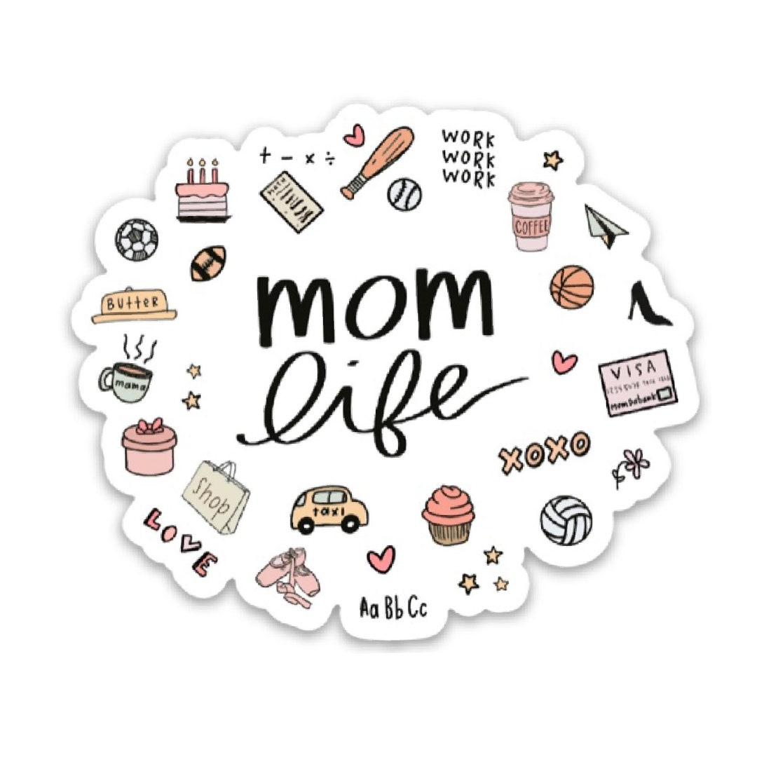Mom Sticker | Mom Life Decal | Vinyl Waterproof Stickers for a Hydro ...