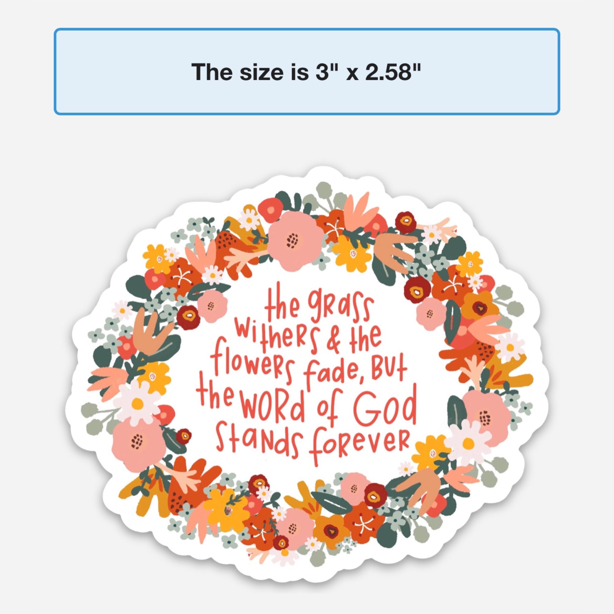 Christian Stickers | Isaiah 40:8 Bible Verse Sticker | Word of God ...