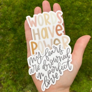Waterproof Vinyl Stickers | Inspirational Quote Decals | Words Have ...