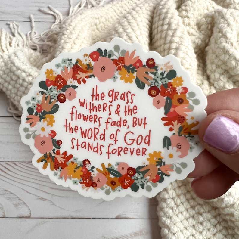 Christian Stickers | Isaiah 40:8 Bible Verse Sticker | Word of God ...