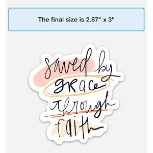 Christian Sticker | Saved by Grace Through Faith Decal | Religious ...