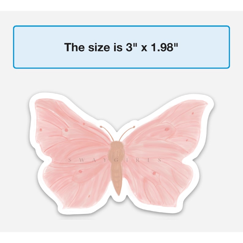 Pink Butterfly Sticker: Waterproof Vinyl Decal - Etsy