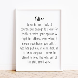 Esther Printable Wall Art: Christian Inspirational Quote (digital ...