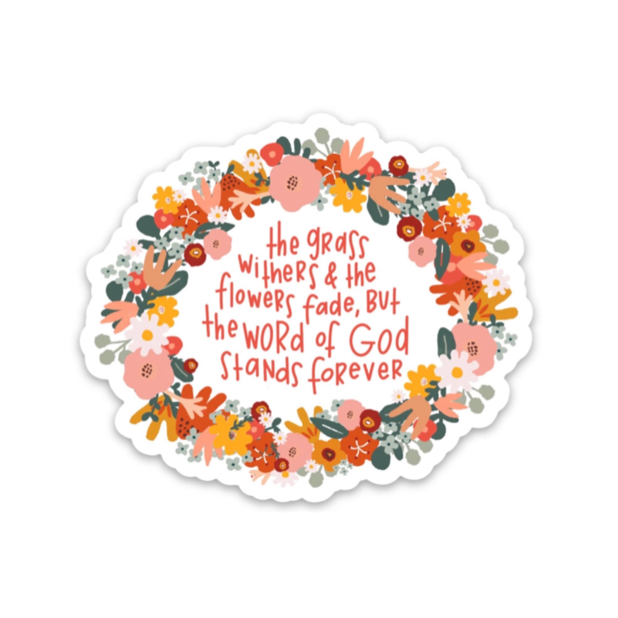 Christian Stickers | Isaiah 40:8 Bible Verse Sticker | Word of God ...