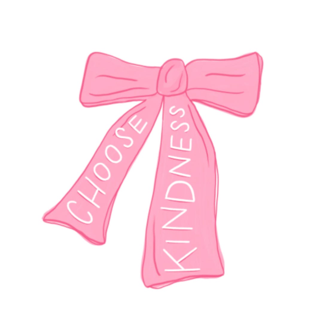 Choose Kindness Pink Bow Sticker | Waterproof Vinyl Decal - Etsy